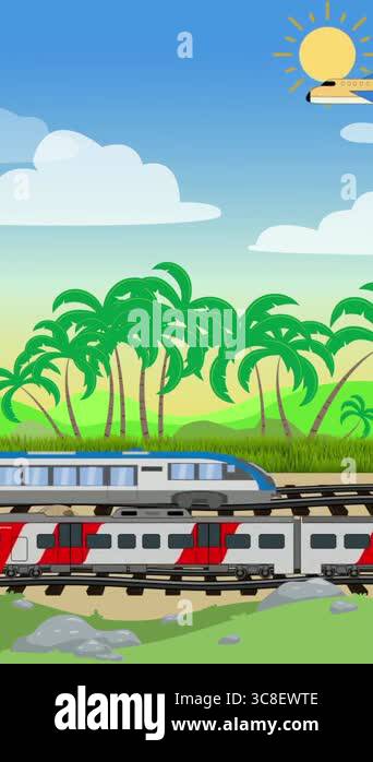 High speed vector animation of car, truck, train and Motorcycles in ...