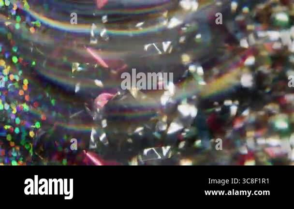 Light reflection. Blur rainbow particles. Colorful yellow gleaming ...