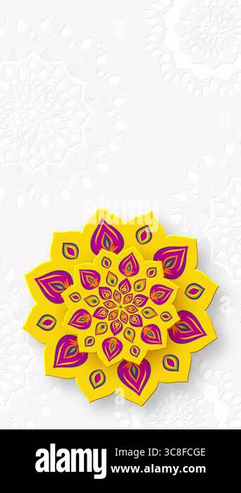 Rotating Indian Rangoli or Mandala for Diwali festival of lights ...