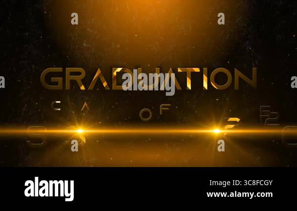 graduation class of 2025 text effect with spotlight background Stock ...