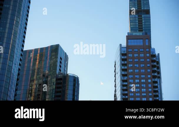 The stabile shot of the skyscrapers in Chicago downtown with the ...