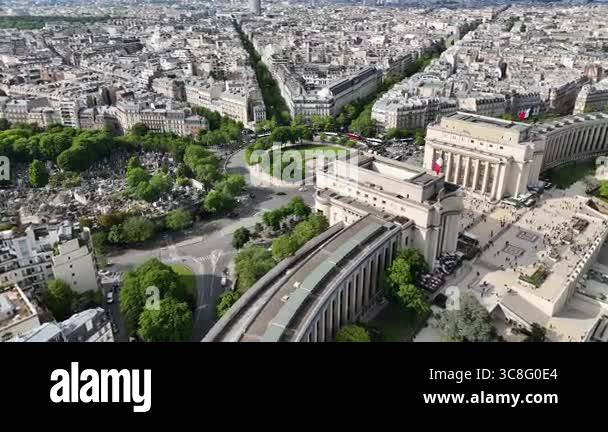 Trocadero Square At Paris In France Island France. Imposing Building ...