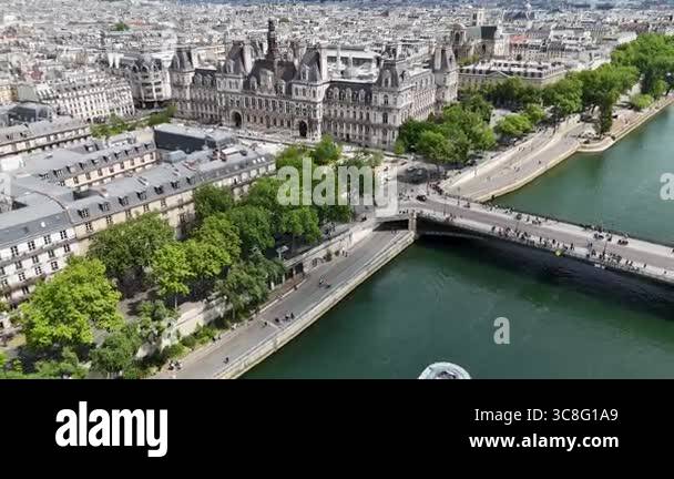 Paris City Hall At Paris In Island Of France France. Downtown Cityscape ...