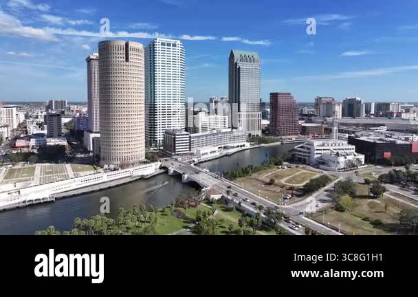 Tampa Skyline At Tampa In Florida United States. High Rise Buildings ...