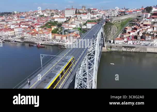Luis I Bridge At Porto In Porto District Portugal. Downtown Cityscape ...