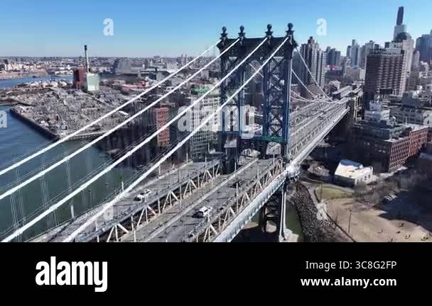 Manhattan Bridge At Manhattan In New York United States. Highrise ...