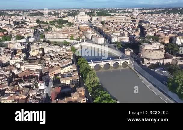 Rome Skyline At Rome In Lazio Italy. Vatican City. Medieval Buildings ...