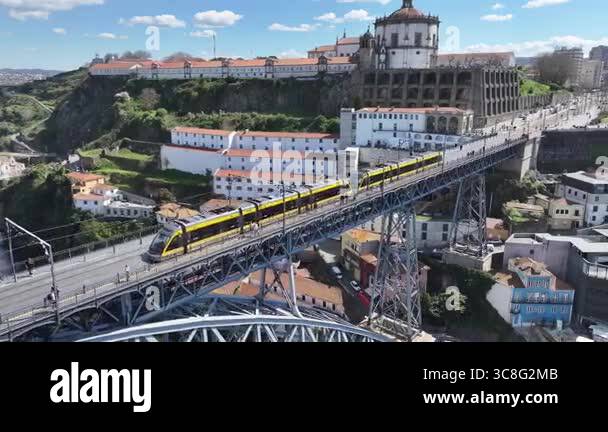 Luis I Bridge At Porto In Porto District Portugal. Downtown Cityscape ...