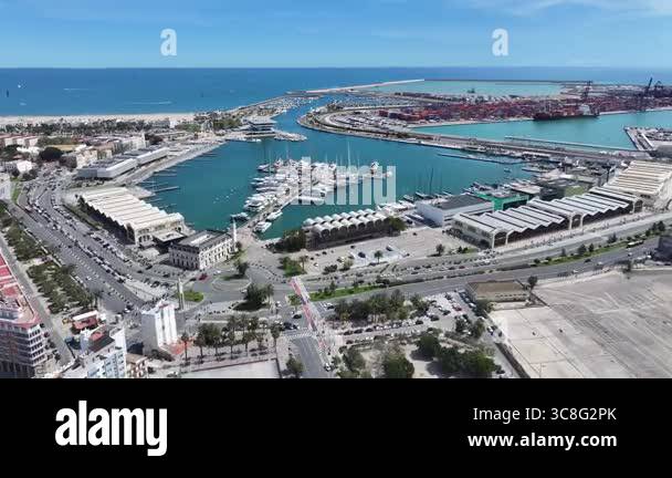 Valencia Skyline At Valencia In Comunidad Valenciana Spain. Beach ...
