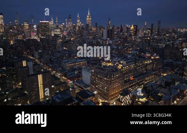 Night Skyline Of New York Skyline At Manhattan In New York United ...