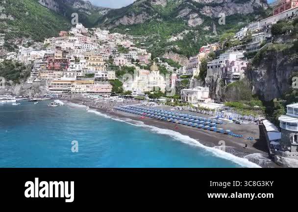 Amalfi Coast At Positano In Salerno Italy. Beach Landscape. Giant ...