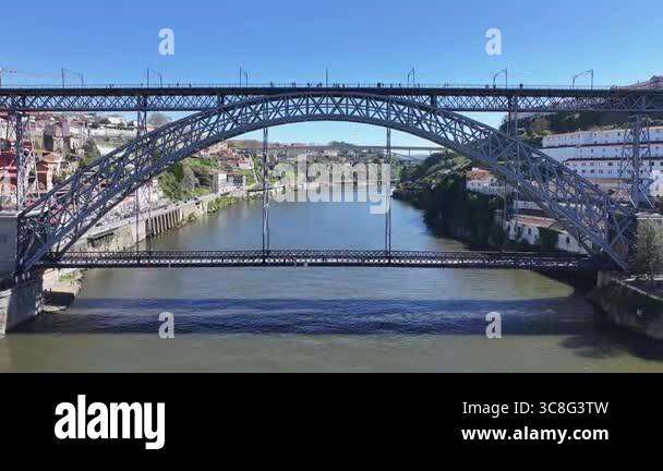 Luis I Bridge At Porto In Porto District Portugal. Downtown Cityscape ...