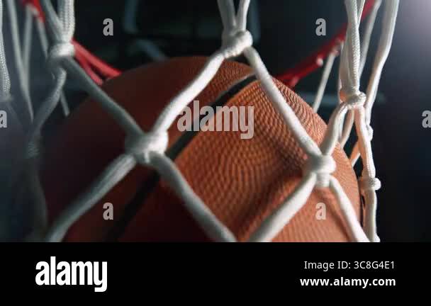 Super Slow Motion of Basketball Ball Going Through Hoop Net at 1000fps ...