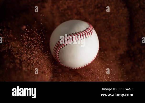 Super Slow Motion Flying Baseball Ball and Orange Clay Explosion ...