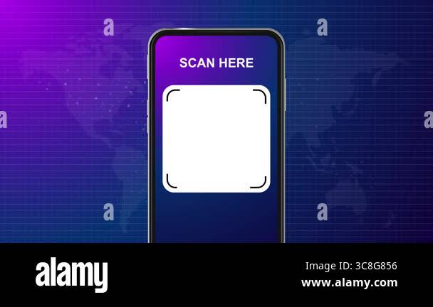 QR code scan here mobile phone screen empty white space template for ...