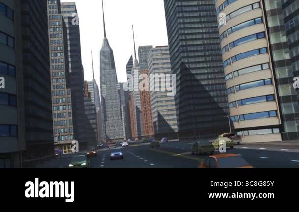 A view of a city street. High quality footage Stock Video Footage - Alamy