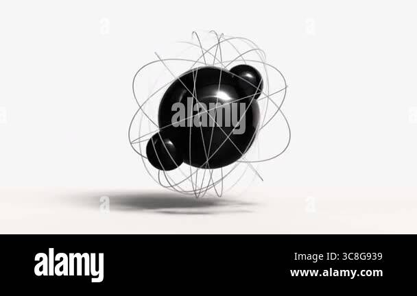 Atomic Model Or Structure Background Atom With Electrons Orbiting The