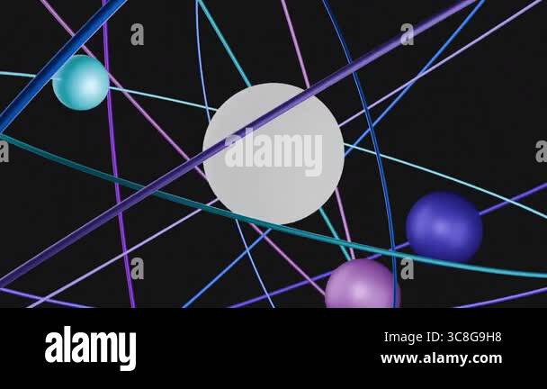 High-detail digital visualization of multiple colored spheres in ...