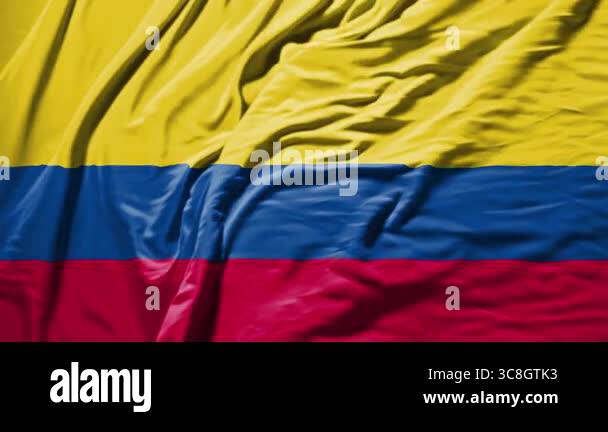 colombia waving flag realistic cloth animation Stock Video Footage - Alamy