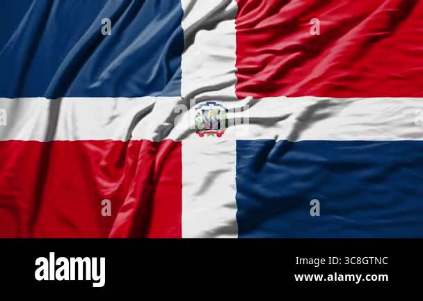 dominican rep waving flag realistic cloth animation Stock Video Footage ...