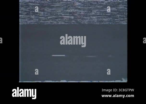 Retro VHS screen effect with pixelated digital noise. Old TV screen ...