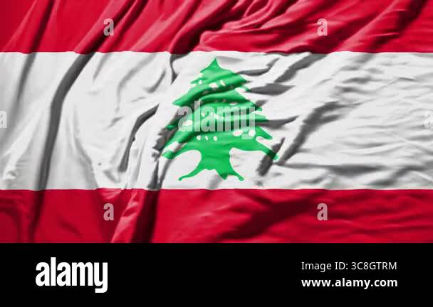 lebanon waving flag realistic cloth animation Stock Video Footage - Alamy