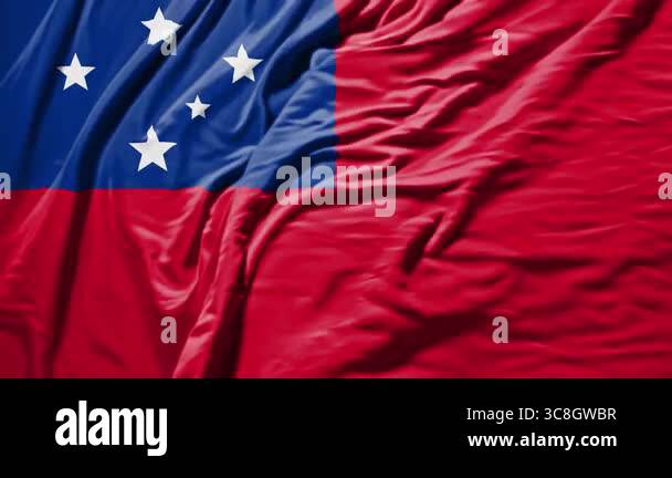 samoa waving flag realistic cloth animation Stock Video Footage - Alamy