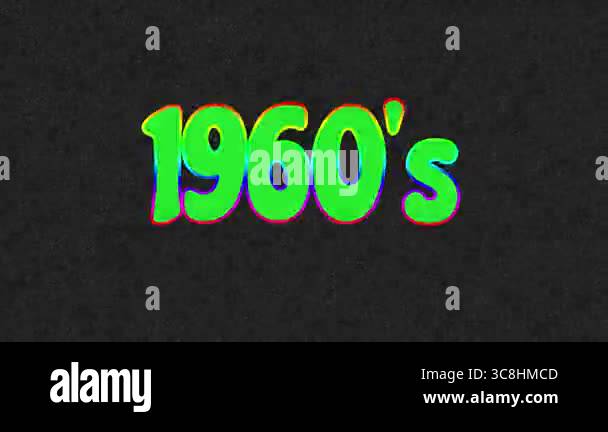 A bold 1960s style typographic element rendered in font type c ...