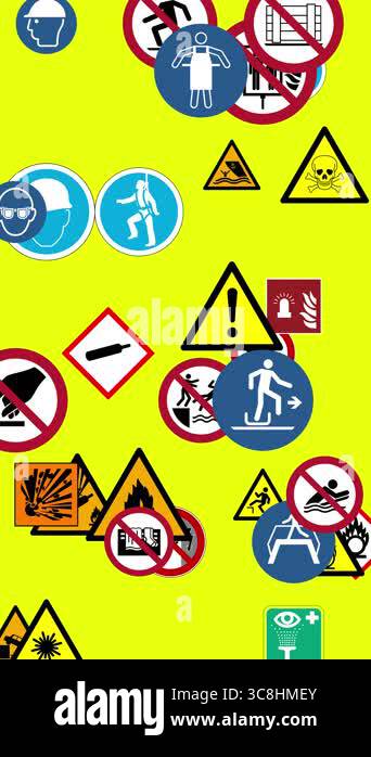collection of safety signs designed for the protection of individuals ...