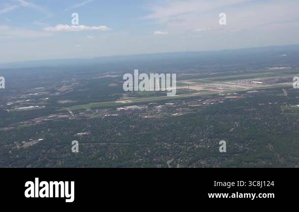 Washington DC, USA The view from a plane landing at Dulles Airport over ...