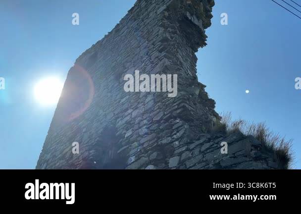 Old Slains Castle, stone structure abandoned ruin old traditional ...