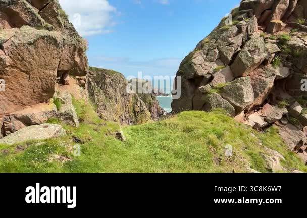 Beautiful Scottish rugged coastal coastline North Sea cliff face in the ...