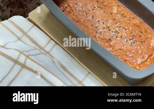 Hot Steam Rising from Silicone Baking Mold with Fresh Bread Stock Video ...