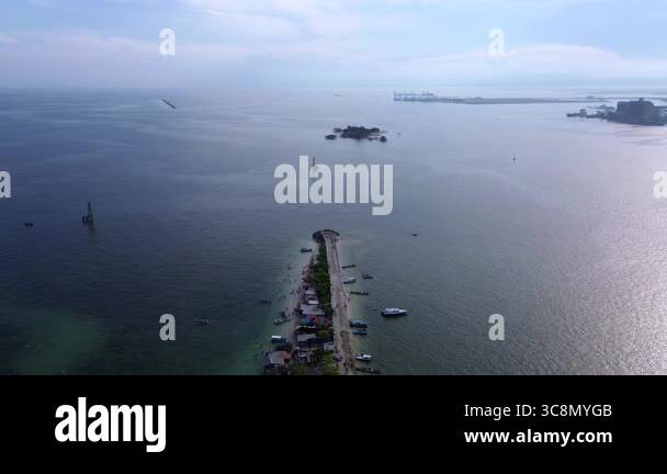 Flying Above Gusung: A Remote Coral-Lined Island in Sulawesi Stock ...