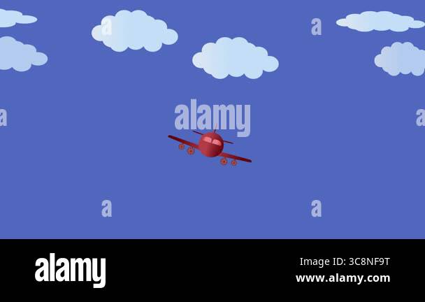 Animation airplane flying over blue Stock Videos & Footage - HD and 4K ...