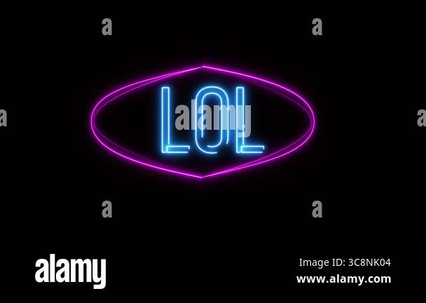 Animated 'lool' text with a playful glow on a dark black background ...