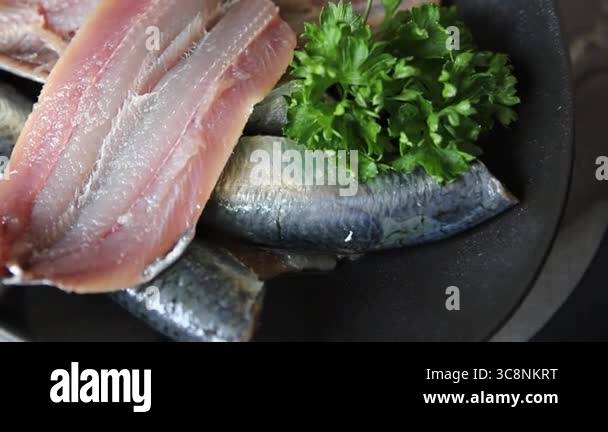 Sardine raw fish fillet seafood anchovy filet fresh delicious gourmet ...