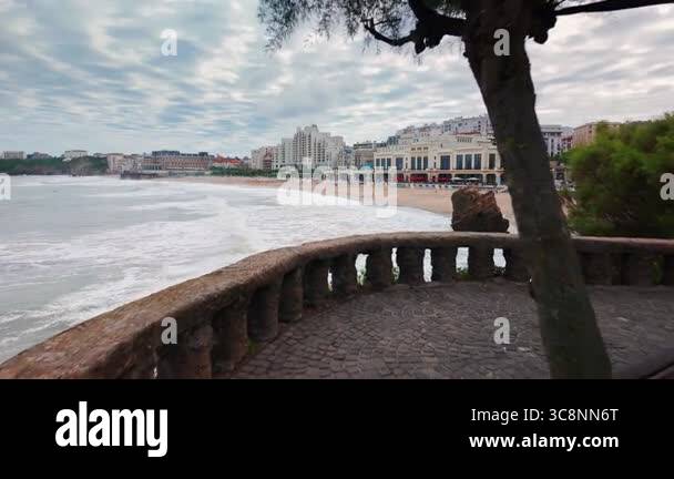 Beautiful coast of Biarritz, France, on the Bay of Biscay. Scenic ...