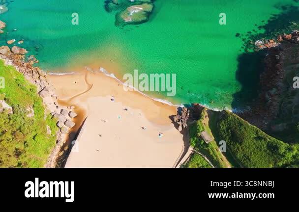 Amazing Playa de La Nora beach near Gijon, Asturias, northern Spain ...