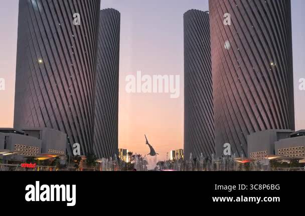 Lusail city, Qatar- November 15 2022: Lusail boulevard during FIFA ...