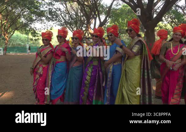 Pune, India - April 9, 2024, : Hindu people from Maharashtra ...