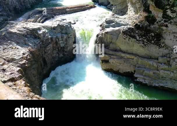 Aerial view of Aharbal Waterfall ... It is also known as Niagara Falls ...