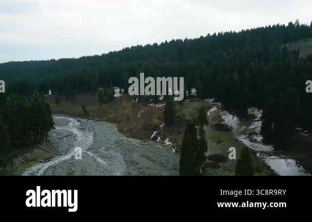 Aerial View of Doodhpathri, Budgam district of Jammu and Kashmir, India ...