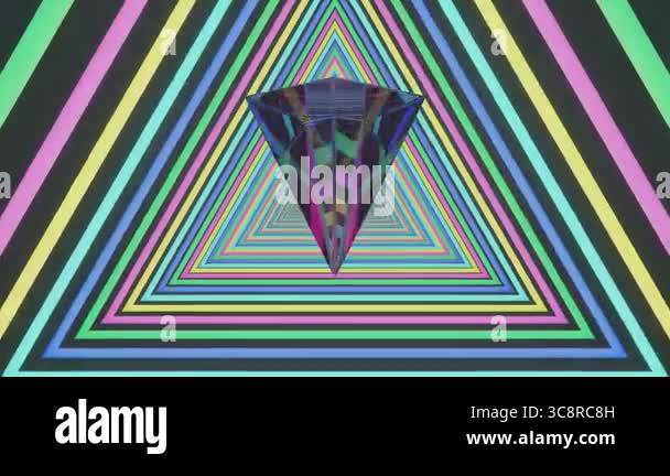 Simple seamless geometry loop animation. Movie neon background Stock ...