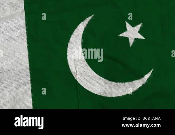Close-Up of Pakistan National Flag with Crescent and Star Symbols Stock ...