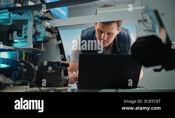 Technician Servicing ATM Machine in Airport Terminal. Man in Uniform ...