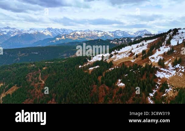 Endless rocky landscape under the cloudy sky. Drone footage over the ...