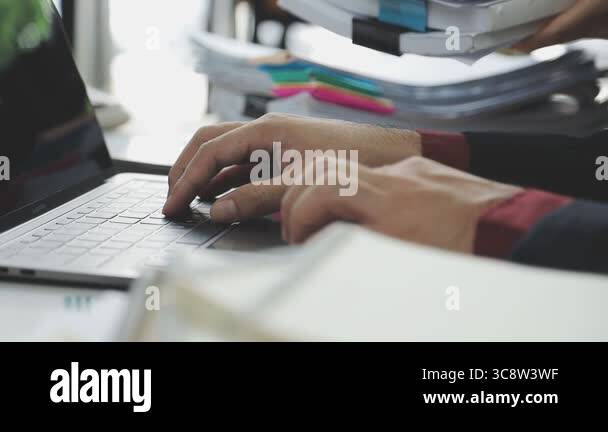 man using laptop at work in office Stock Video Footage - Alamy