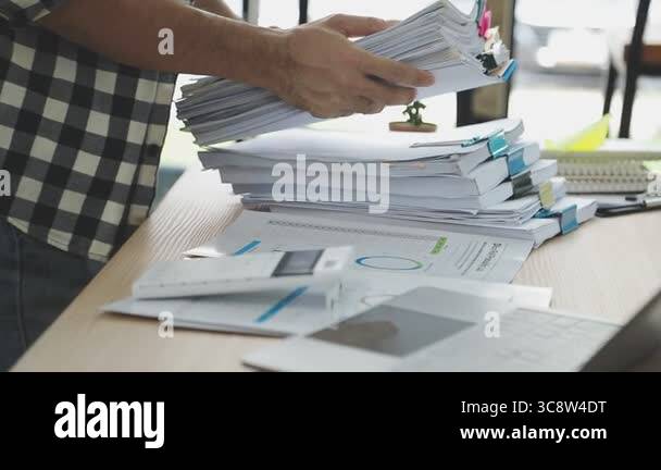 Man stack folders closeup Stock Videos & Footage - HD and 4K Video ...