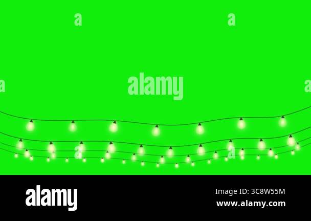 Glowing Light Garland Animation 4K Green Screen Stock Video Footage - Alamy